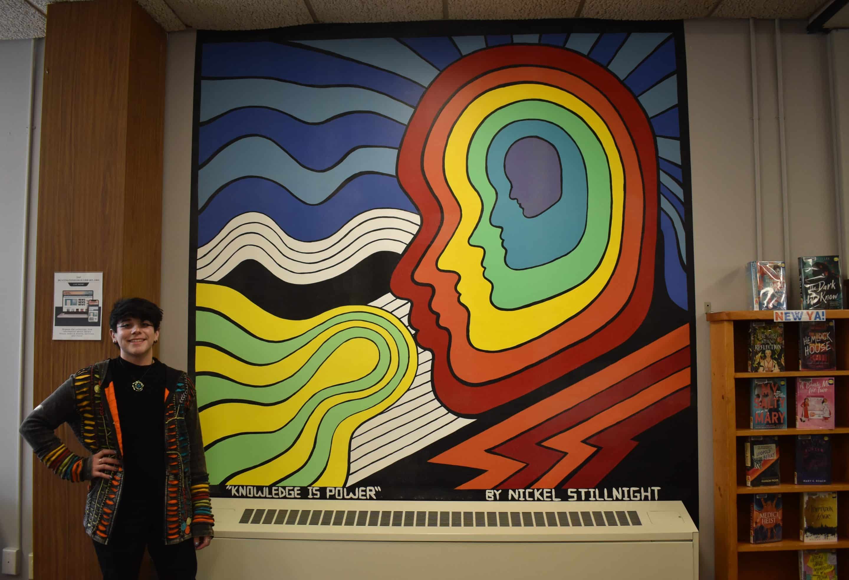 Artist creates first mural at Huntington Public Library - The Reminder